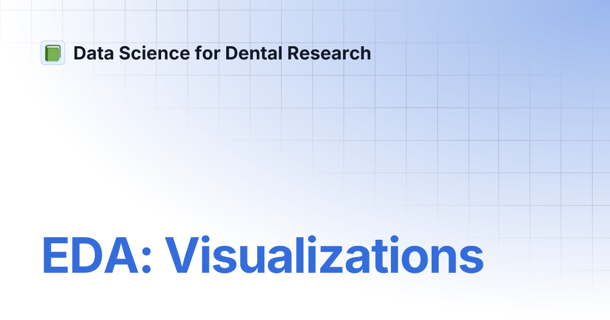 EDA: Visualizations | Data Science for Dental Research
